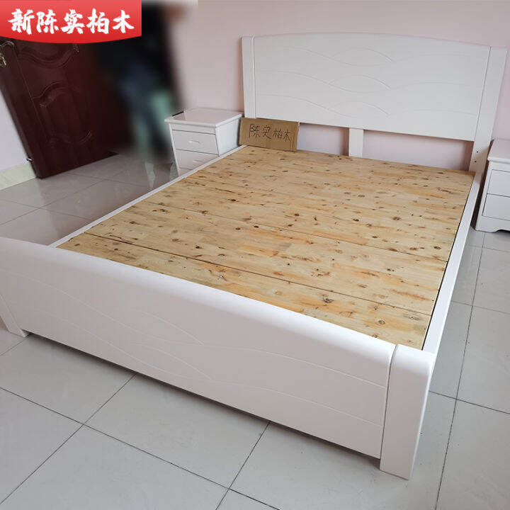 Aijia New White Bed Chen Shi Chinese Pure Cedarwood Scandinavian ...