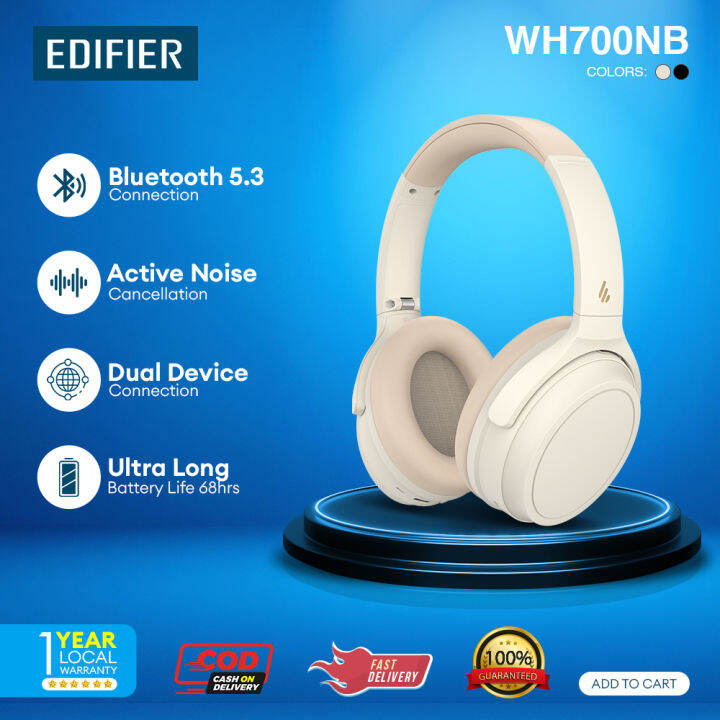 Edifier WH700NB Active Noise Cancelling Headphones - 68H Playtime - AI ...