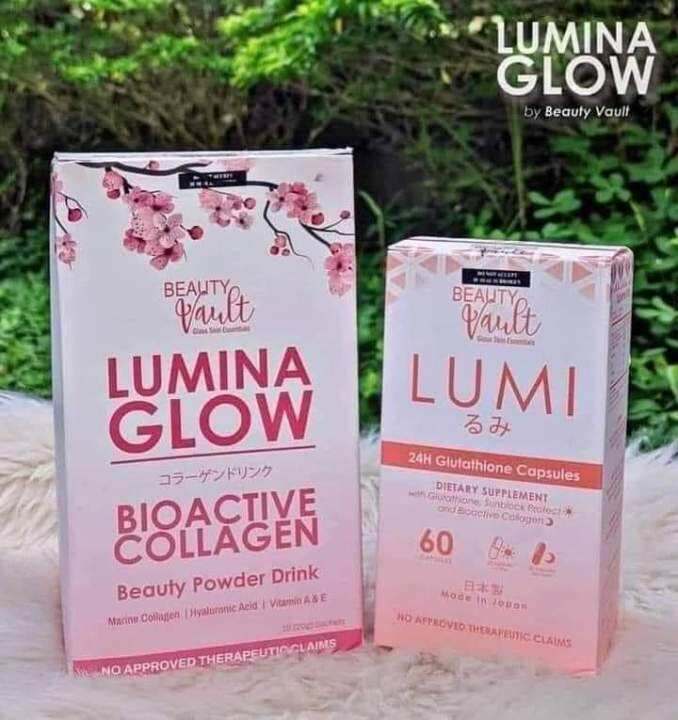 BEAUTY VAULT LUMINA GLOW BIOACTIVE COLLAGEN/ LUMI 24H GLUTATHIONE CAPSULES | Lazada PH