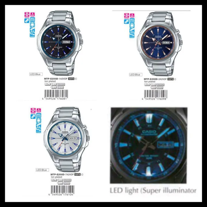 Casio รุ่น Mtp E200d นาฬิกาผู้ชาย สายสเตนเลส Th