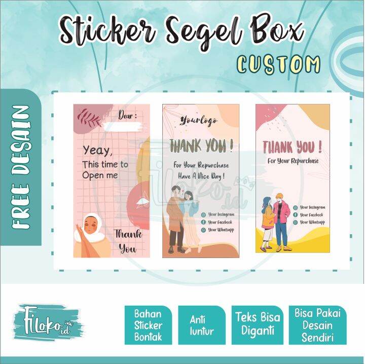 sticker segel box custom/sticker packaging custom/sticker label ...