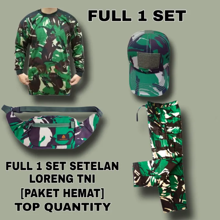 BAJU SERAGAM LORENG TNI SATU SET LENGAN PANJANG ~ SETELAN LORENG TNI ...