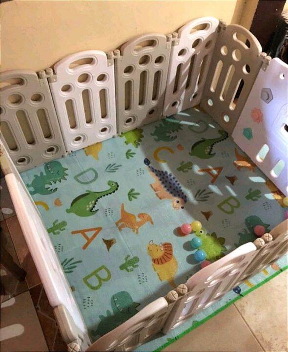 Playpen for kids 10+2 Panels With Mat and Balls | Lazada PH