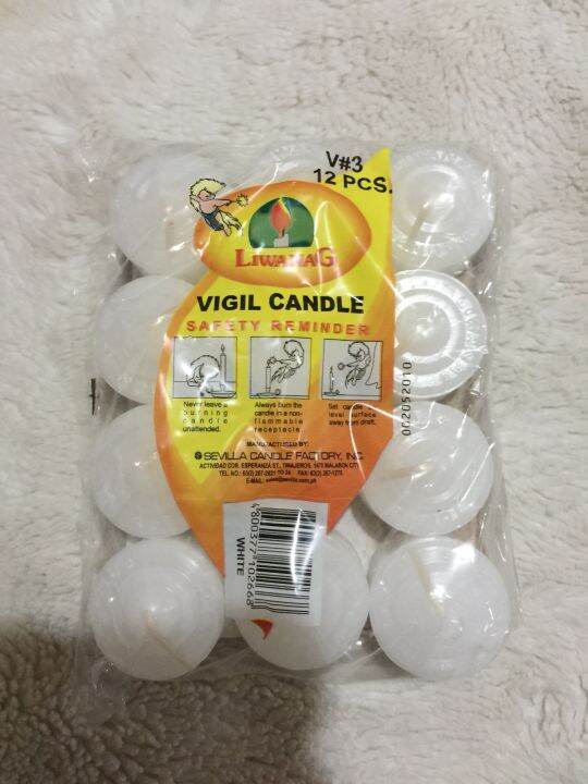 LIWANAG ESPERMA White Vigil Candle V#2 6’s per pack | Lazada PH