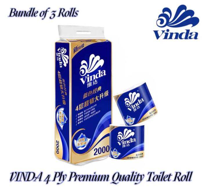 Vinda (4 Ply) Premium Quality (200g) Extra Strength/Extra Soft Toilet Roll | Toilet Roll (20,30 ...