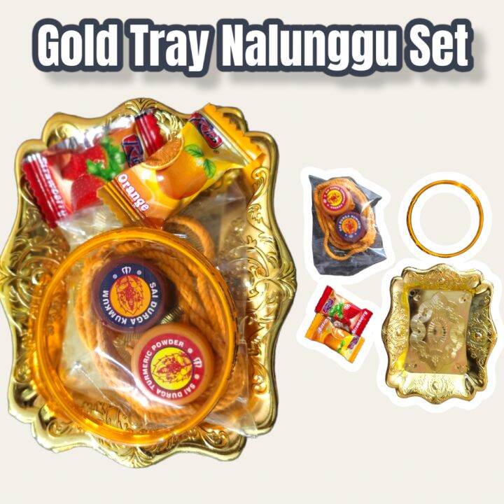Unique Indian Doorgift | Gold Tray Nalunggu Set | Sumangali Set | Lazada