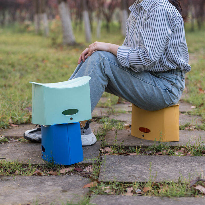 Plastic Folding Chair Mini Stool Portable Ultralight Thickened ...
