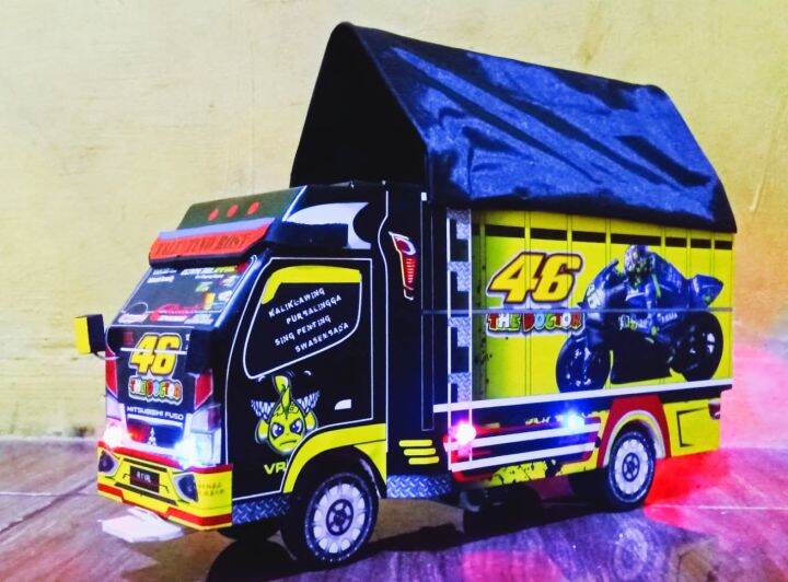 MINIATUR TRUK OLENG KAYU/MINIATUR TRUK OLENG FULL LAMPU/MINIATUR TRUK ...