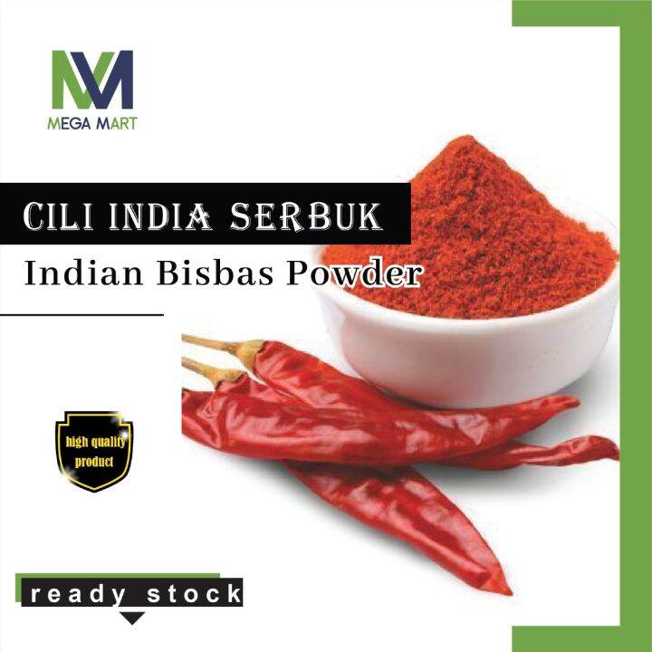 100% SERBUK CILI INDIAN BISBAS (PEDAS)/PURE INDIAN CHILI BISBAS POWDER ...