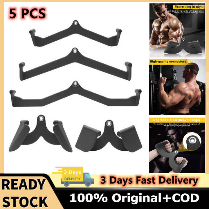 5PCS Set Home Gym Fitness Rowing T-Bar, V-Bar, Back Strength Training ...