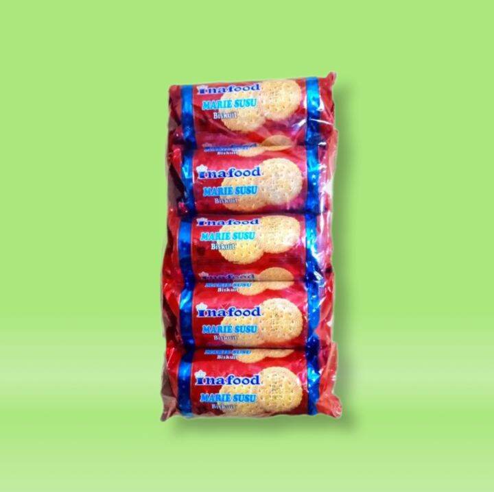Biskuit Marie Susu Inafood roll 1 Pak 5 roll 95gr per roll | Lazada ...