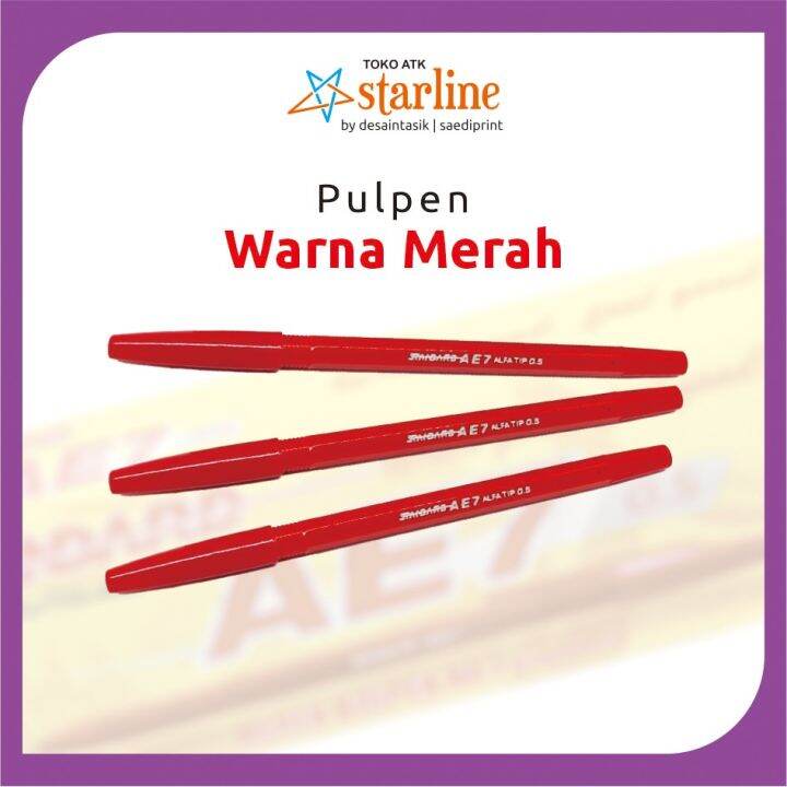 PULPEN WARNA MERAH, STANDARD, KULITAS TERBAIK HARGA SATUAN | Lazada ...