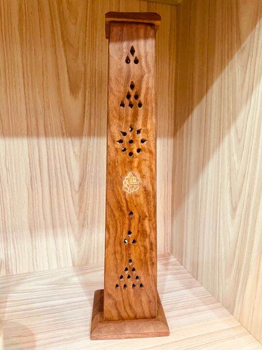Standing vertical wooden wood bathi stand incense stick holder height 1 ...