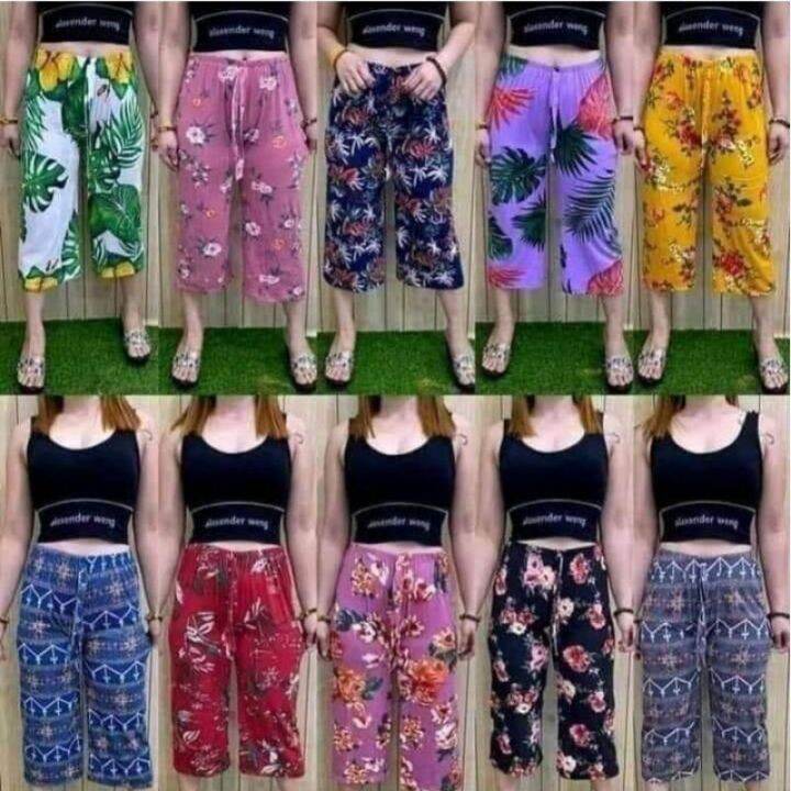 tokong squarepants wideleg (assorted prints) | Lazada PH