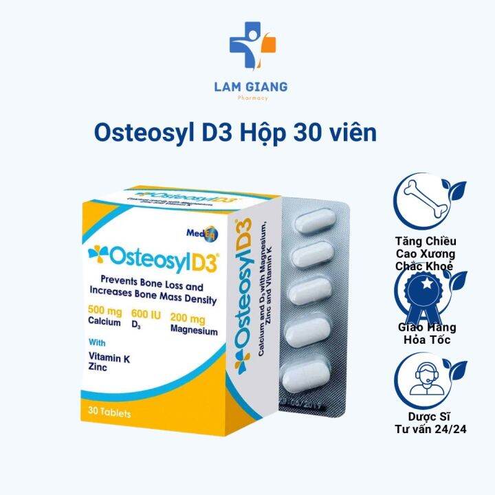 Canxi Osteosyl D3 bổ sung canxi cho trẻ em và người lớn hộp 30 viên ...