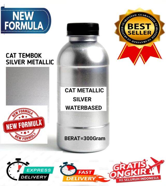 cat silver metallic waterbased cat tembok warna silver 250ml metalik ...