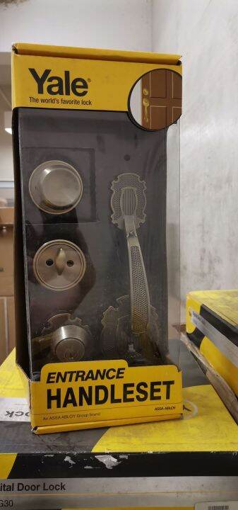 YALE MAIN ENTRANCE HANDLE LOCKSET ONE SIDE HANDLE, ONE SIDE KNOB #RV ...