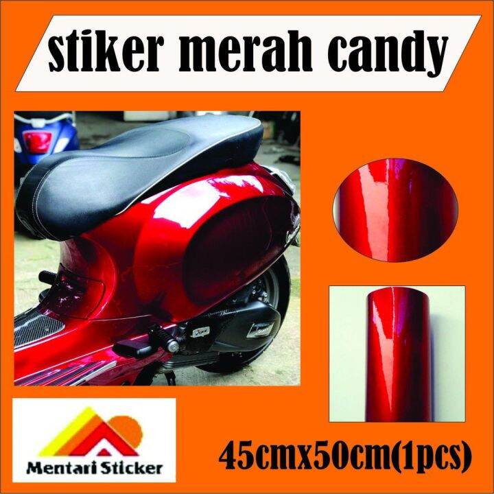 STIKER SKOTLET MERAH CANDY/SKOTLET MOTOR MERAH MARUN/STIKER MOTOR MERAH ...