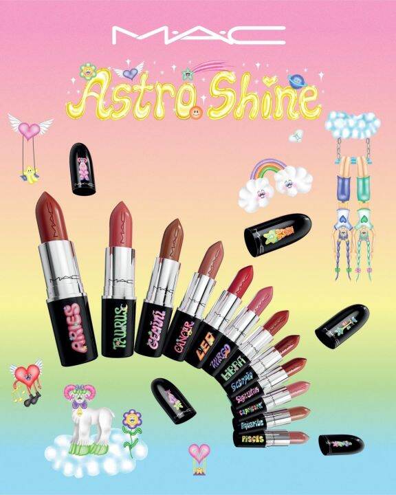 ลิปมูเตลู MAC Astro Shine Collection สวย50ดวง50 ลิป12เฉดตามราศรีพร้อม ...