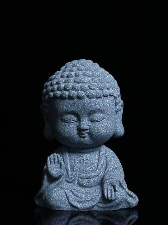 Tượng PHẬT NHƯ LAI mini Đá Sa Thạch Xanh trang trí bàn làm việc, bàn ...