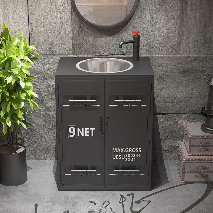 Industrial Style Container Iron Wash Basin Basin Cabinet Combination ...