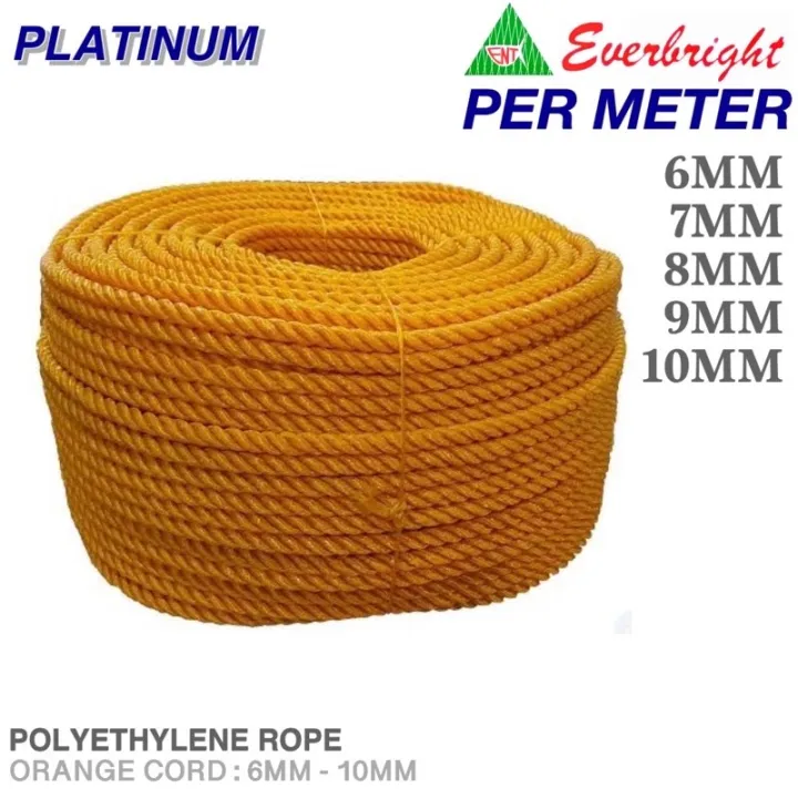 Per Mtr | ENT Nylon PE Rope | Tali Lubid Evelon Polyethylene Cord 7mm ...