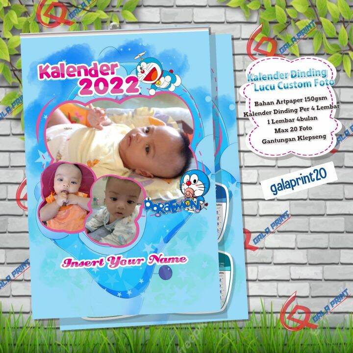 Kalender dinding custom foto | Kalender jepit kaleng per 4 lembar | Kalender dinding 2022 ...