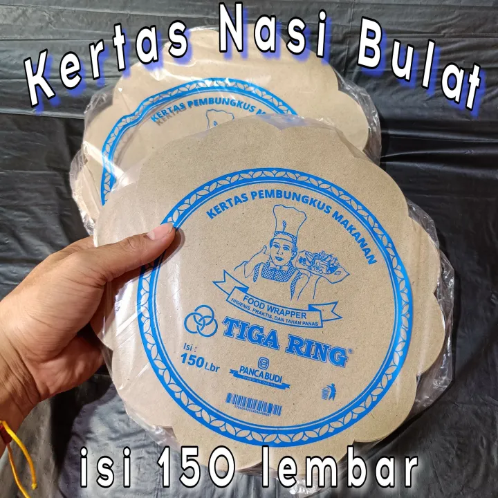 Kertas nasi bulat bunga (isi 150 lembar) kertas alas bulat / kertas ...