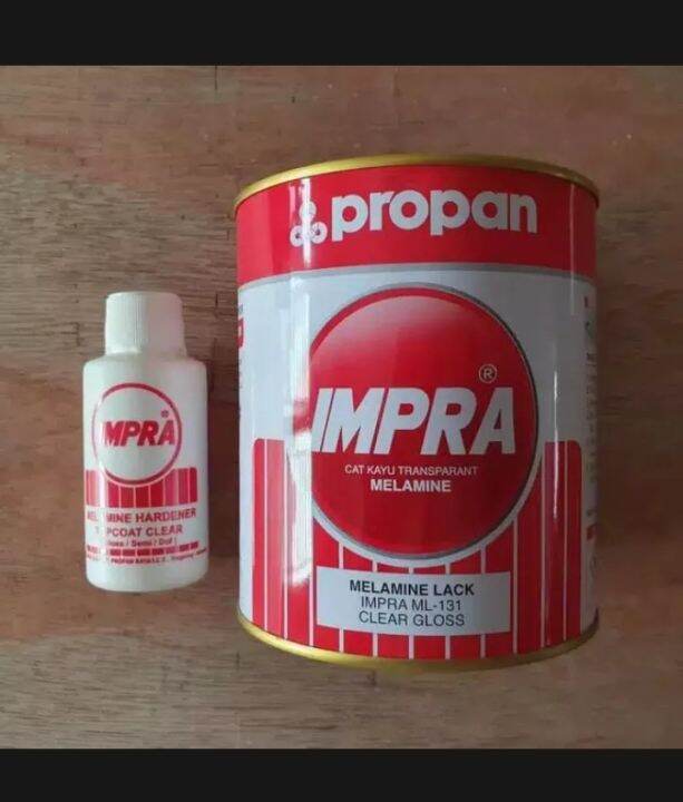 CAT Finishing Kayu IMPRA MELAMINE ML - 131 CLEAR GLOSS 1 kg + Hardener Impra Propan | Lazada ...