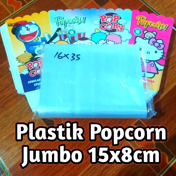 plastik popcorn jumbo untuk kertas 14x8cm 15x8 cm plastik popcorn besar ...