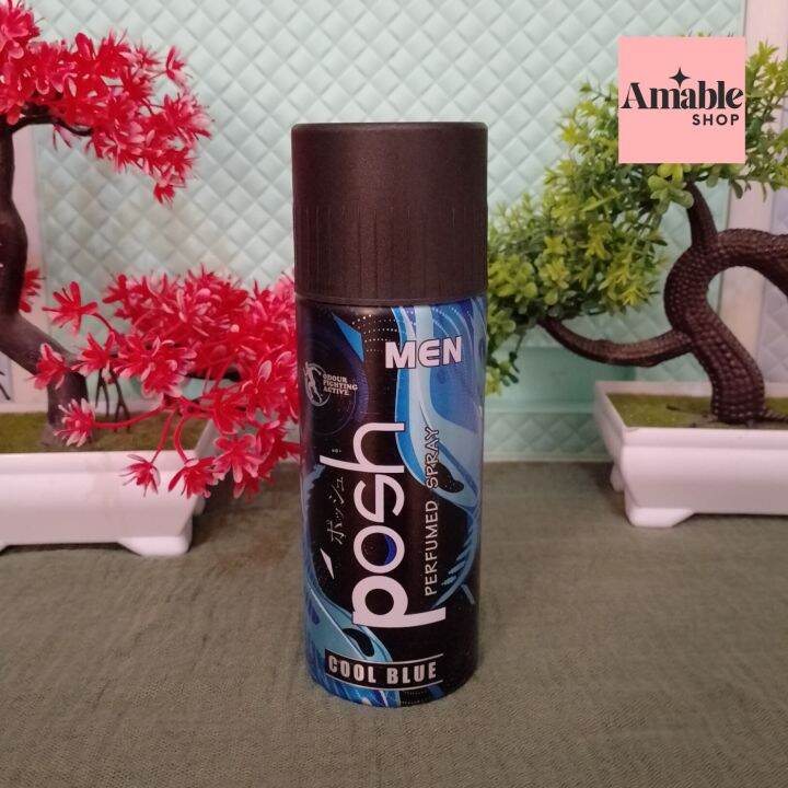 Posh perfumed body spray men varian Cool Blue 150ml original | Lazada ...