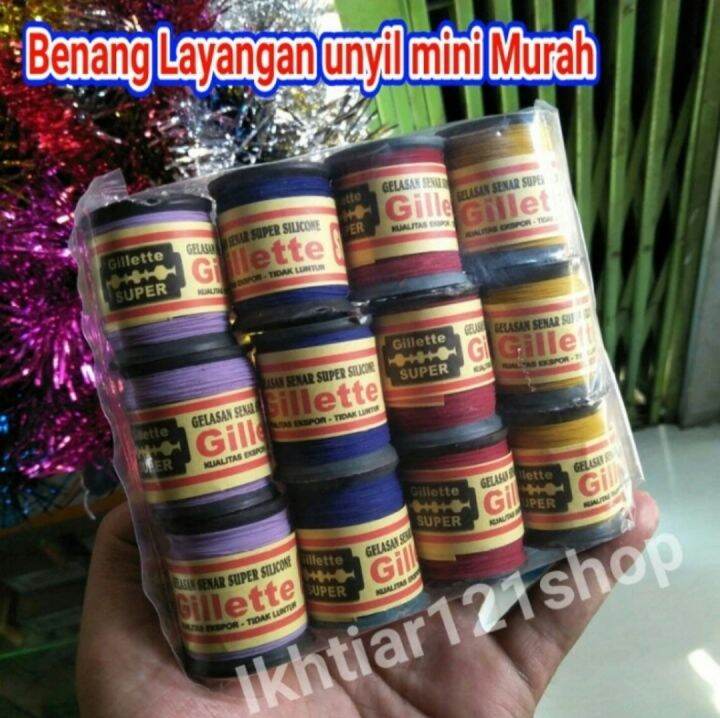 Benang layang-layang/Benang layangan Gelasan kenur mini Unyil isi 12 ...