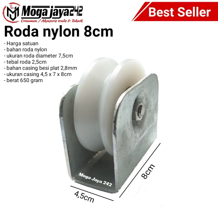 roda pintu pagar nilon 8cm roda sleding nylon | Lazada Indonesia