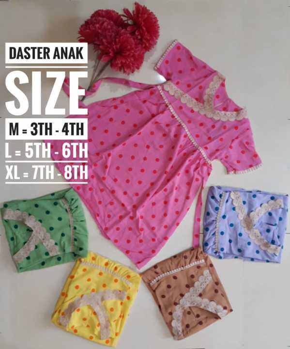 DASTER ANAK 2 SAMPAI 8 TAHUN BAHAN RAYON | Lazada Indonesia