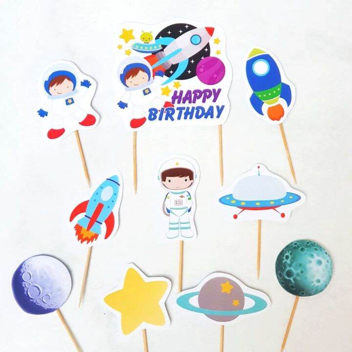 Space Boy Astronot Astoronaut Birthday Cake Topper 1 set | Lazada Indonesia