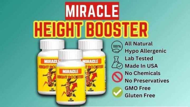 MIRACLE HEIGHT BOOSTER (60 capsules) naturally increase height/ enhances bone density/support ...