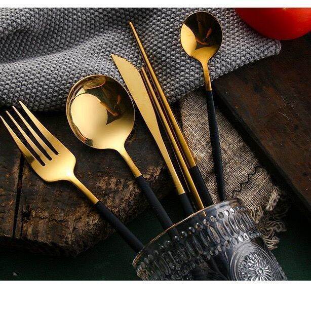 Nordic Stainless Steel Cutlery Set Spoon/Fork/Knife/Teaspoon Gaya ...