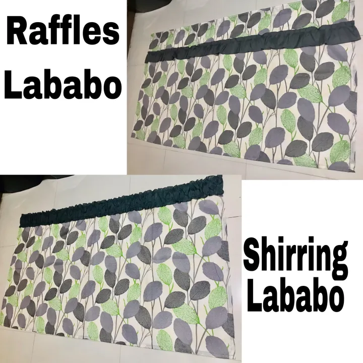 Raffles/ Shirring Lababo Gray Leaves Curtain/Curtain window | Lazada PH