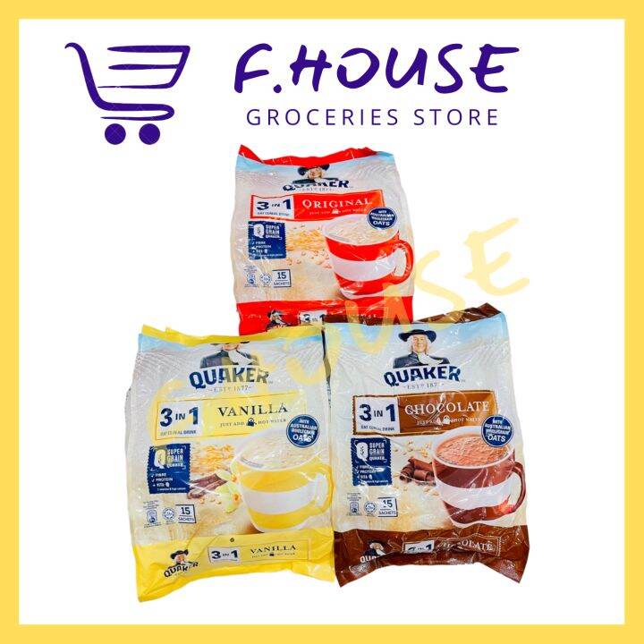 Quaker 3 In 1 Original / Chocolate / Vanilla (28g x 15’s) | Lazada