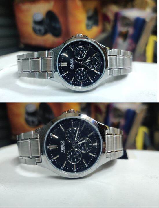 นาฬิกาCASIOรุ่นMTP-V300Dสายสแตนเลส 3วงของแท้100%รับประกันสินค้า1ปีเต็ม | Lazada.co.th