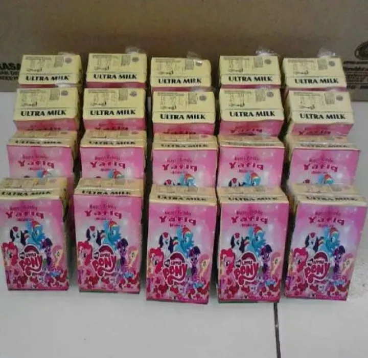 STICKER LABEL SUSU KEMASAN 200 ML ISI 15/ULANG TAHUN/HAJATAN ANAK ...