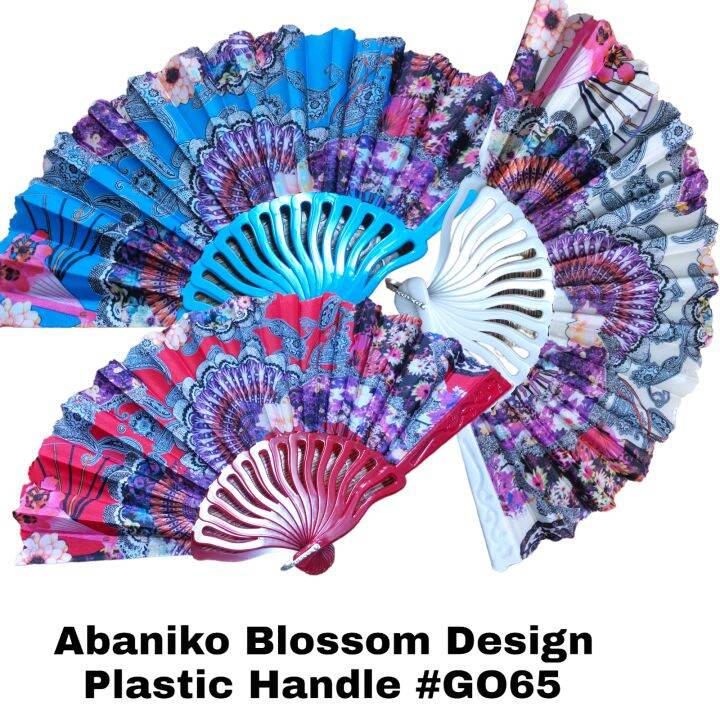 Abaniko o Pamaypay Plastic Handle Blossom Design Assorted Colors ...