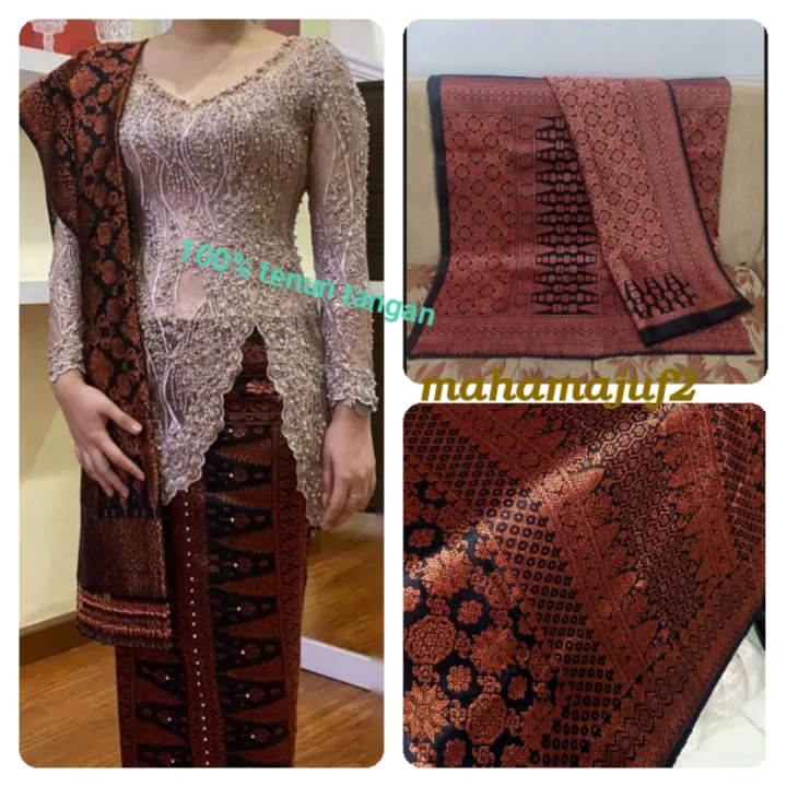 Songket Palembang 100 % asli tenun tangan motif lepus tembaga | Lazada ...