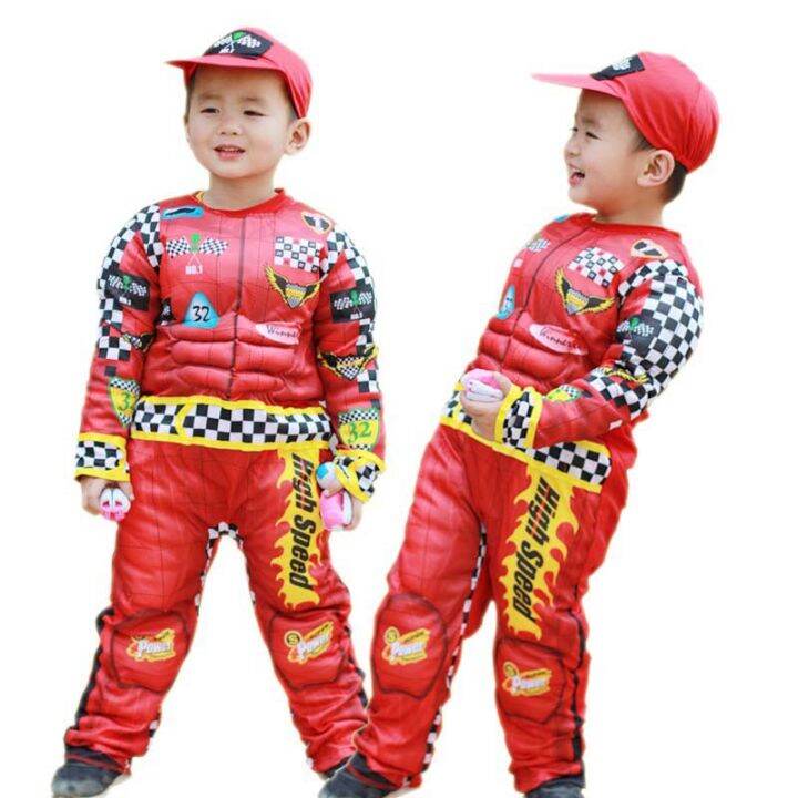 racing cars printend muscle costumes for kids ,full bodysuit .with cap ...