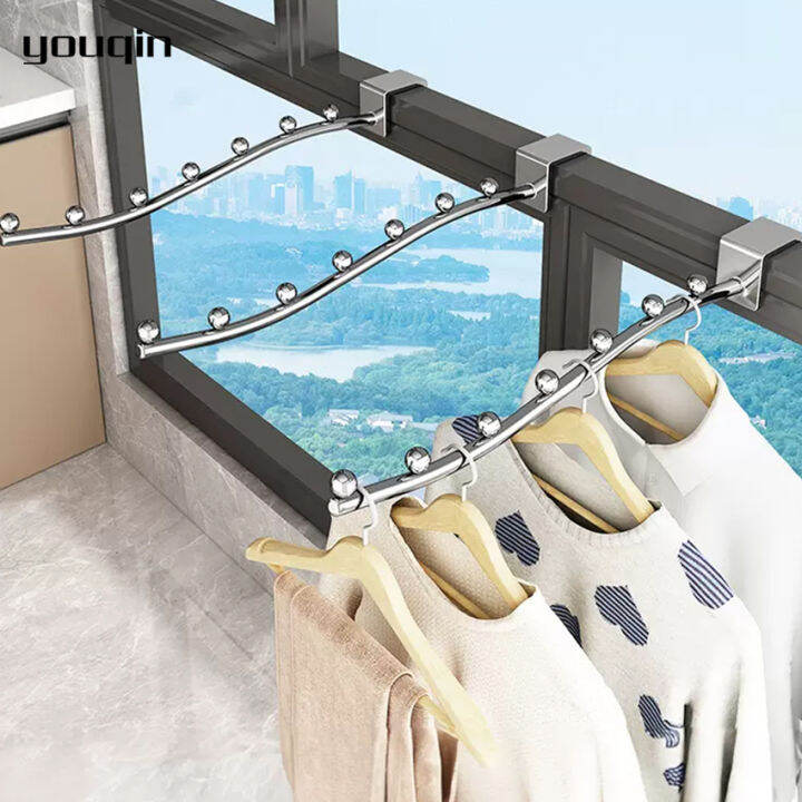 youqin Window Side Clothes Hanger Wall Mounted Student Domitory Bedside ...