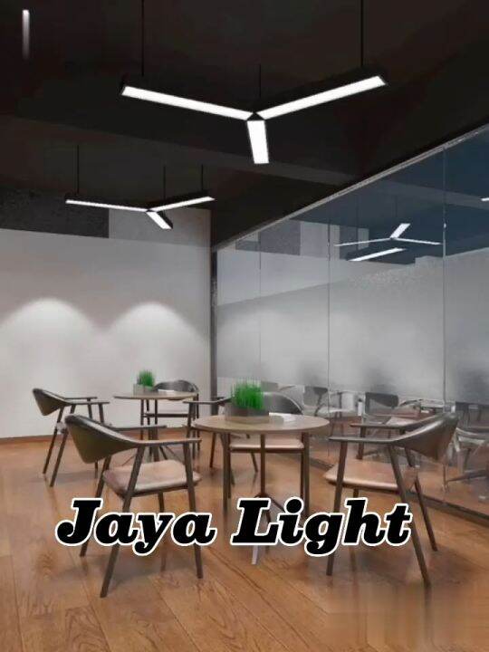 Lampu balok Led 36 watt office gantung plafon - BodyHitam+putih 6500k ...