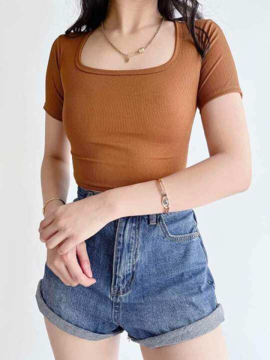 ZARA Square Neck Crop Top | Lazada PH
