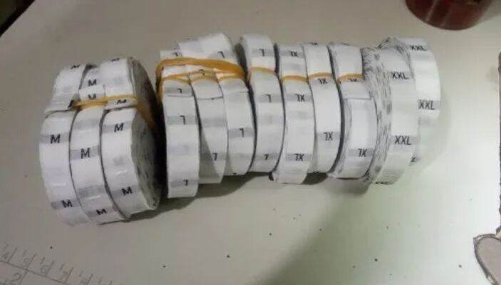 LABEL SIZE BAJU BORDIR PUTIH-LABEL UKURAN BAJU ISI +/- 600 PCS | Lazada ...