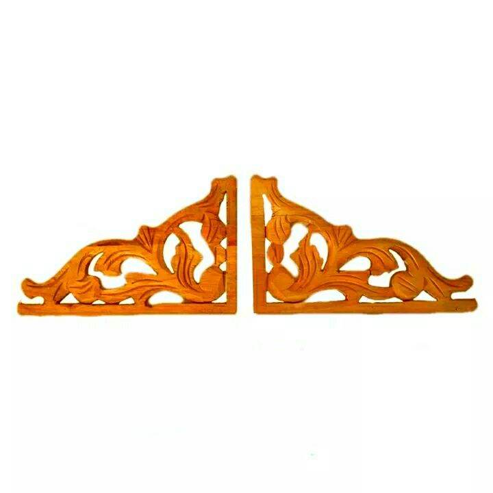 Ukiran Sudut Ornamen Tempel 13 x 20 Cm Motif Bunga Kayu Mahoni | Lazada ...