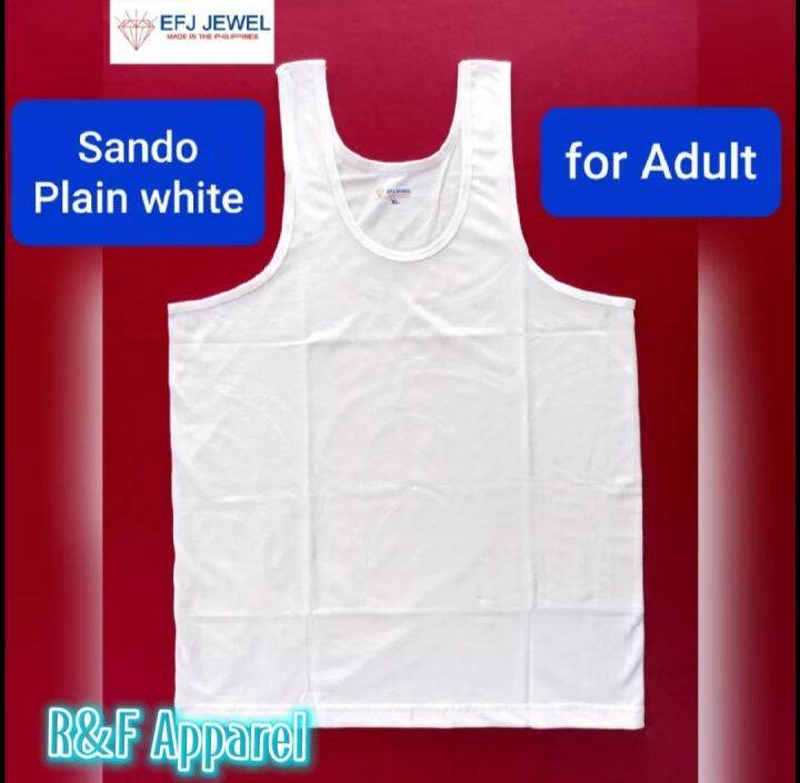 Sando Tank Top Plain White for Adult -EFJ JEWEL Brand | Lazada PH